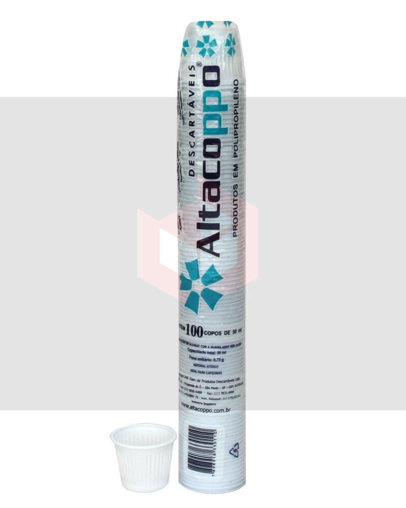 Copo Altacoppo Pp Branco 50ml C 100un | Concorde