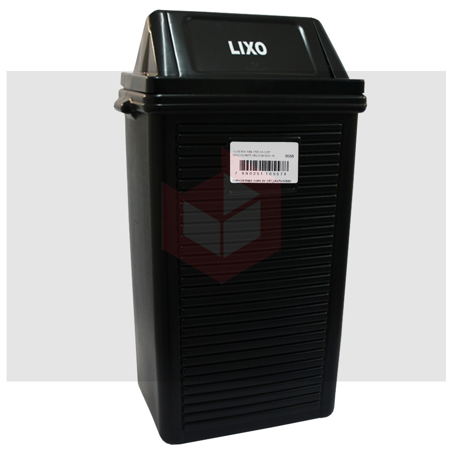 Lixeira 100L Preta com Tampa Basculante Belosch B2S-10