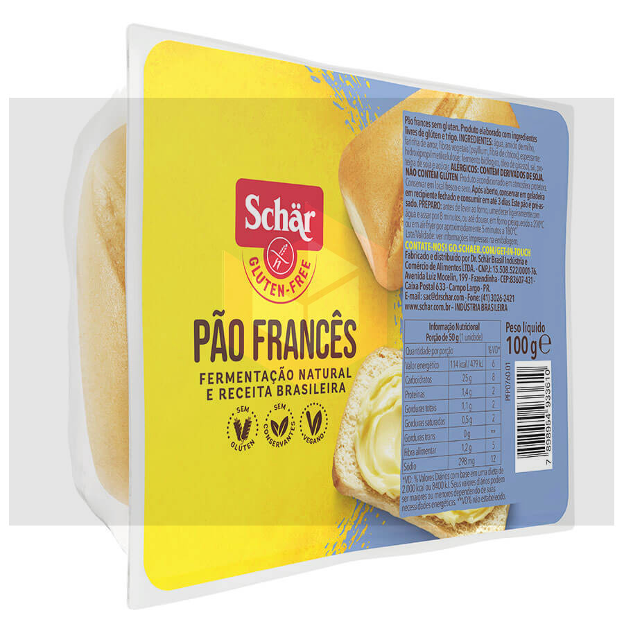 Pão Francês Sem Glúten Sem Lactose Schar 100g | Concorde