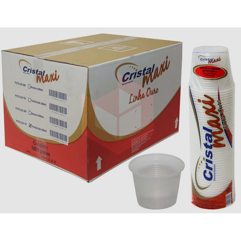 Pote Cristalcopo ps Transparente 250ml 20x50un