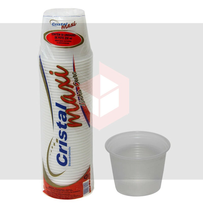 Pote Cristalcopo transparente 250ml c/50un