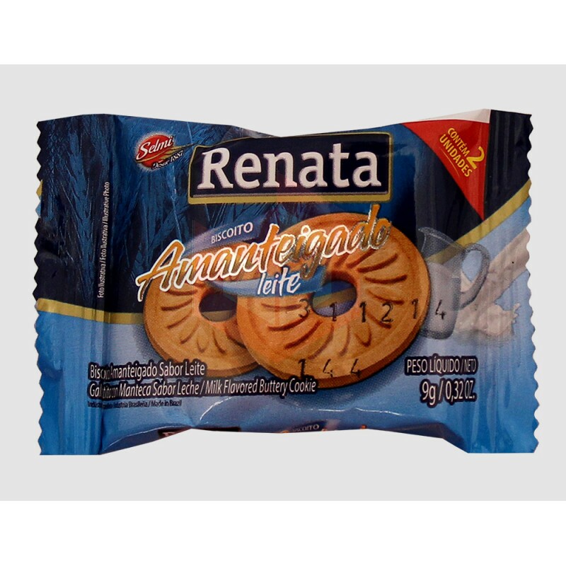 Biscoito amanteigado leite Renata 280 saches - 8.8g