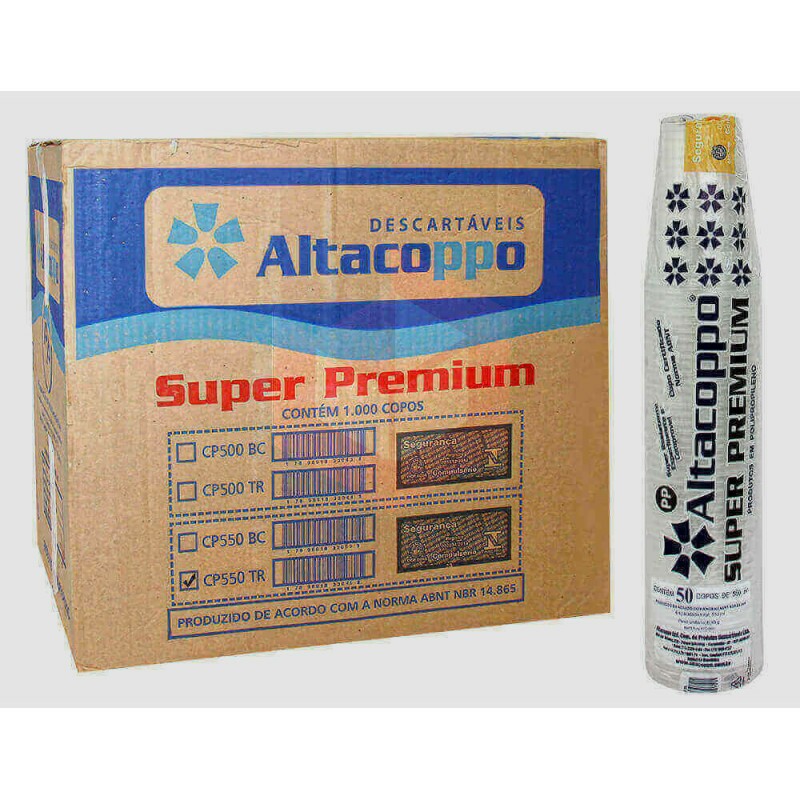 Copo Altacoppo PP transparente 550ml 20x50un