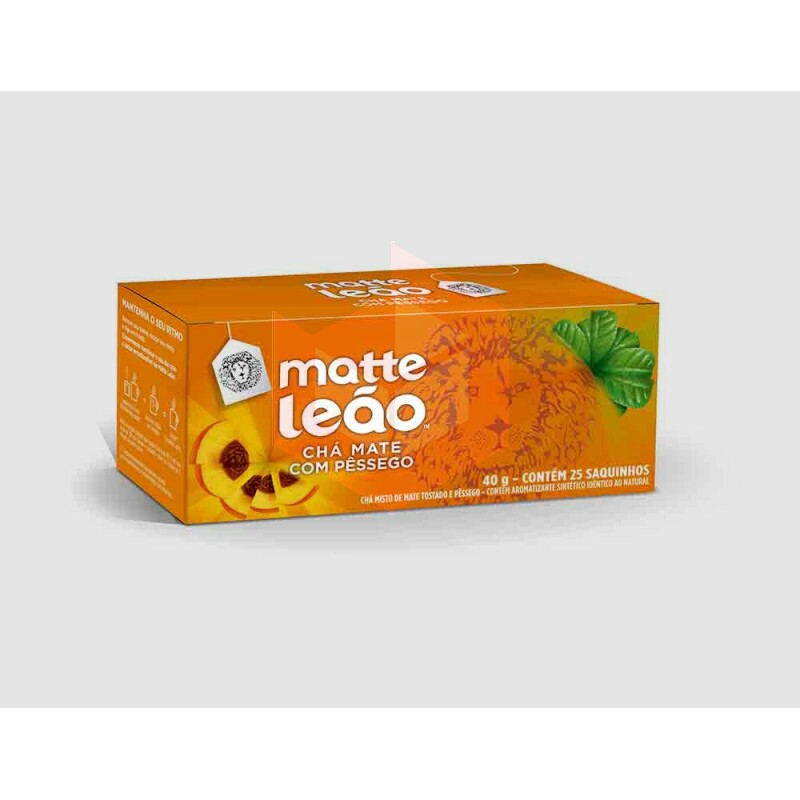 Chá Matte com Pêssego Leão 25x1.6g - Sabor e Qualidade