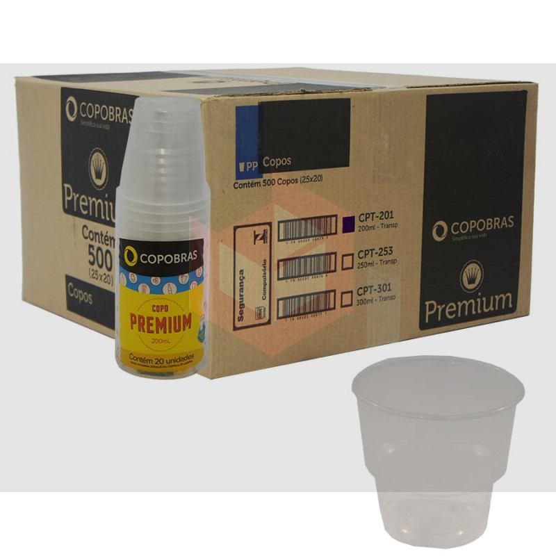 Copo Copobras PP CPT201 200ml - 25x20 unidades | Promoção
