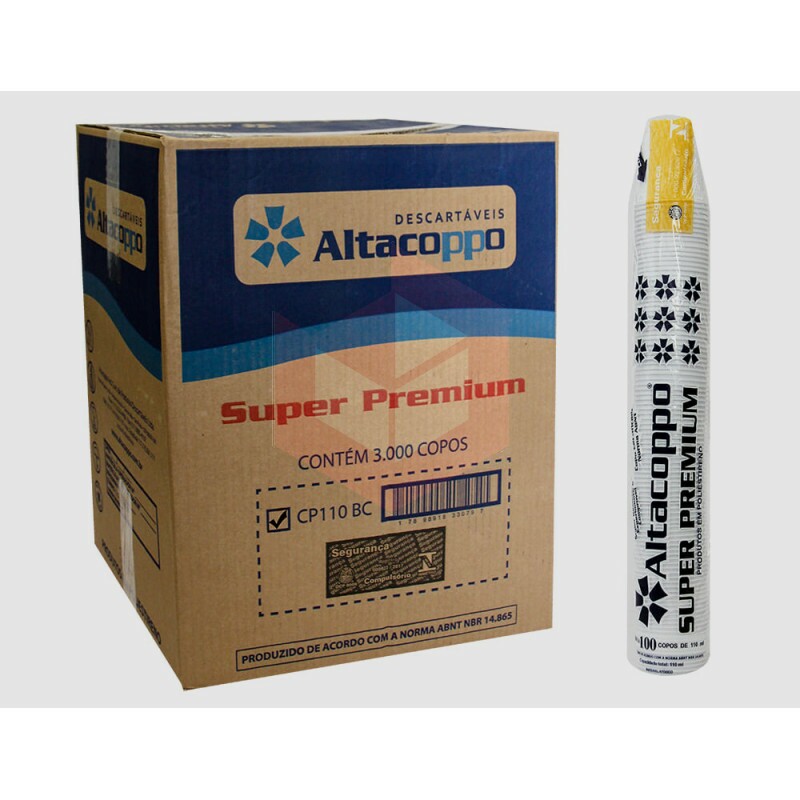 Copo Altacoppo PP Branco 110ml - Qualidade Superior