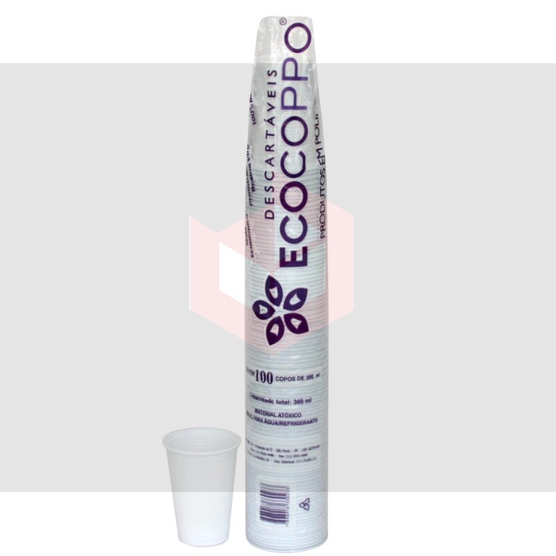 Copo Ecocoppo PP branco 300ml c/100un | Concorde