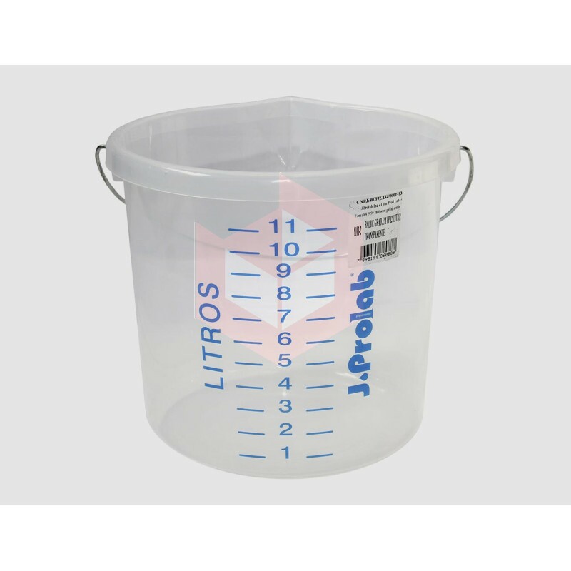 Balde Plástico Transparente Graduado 12l J.Prolab