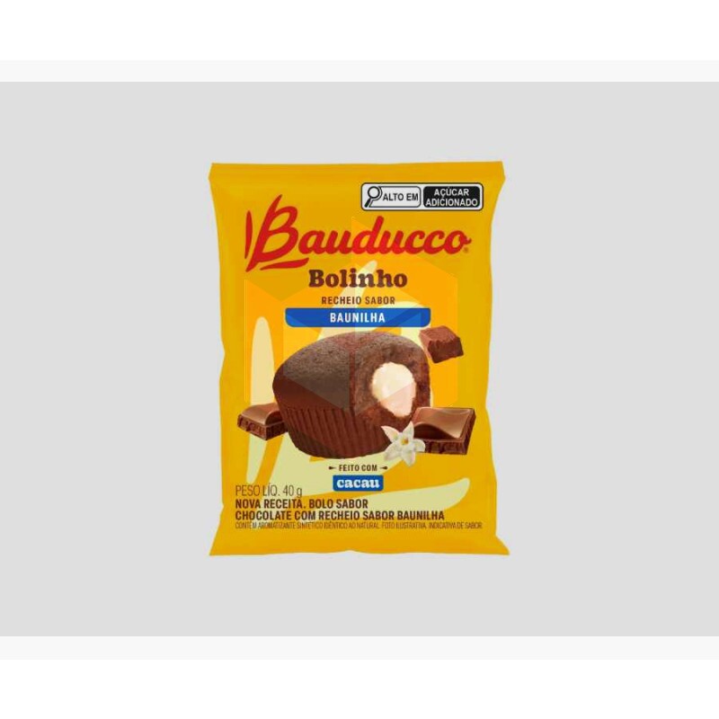 Bolinho Chocolate Recheado Com Baunilha Bauducco 16x40g