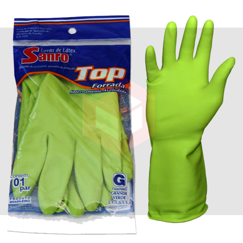 Luva Verde Grande Sanro Top - Alta Proteção e Conforto