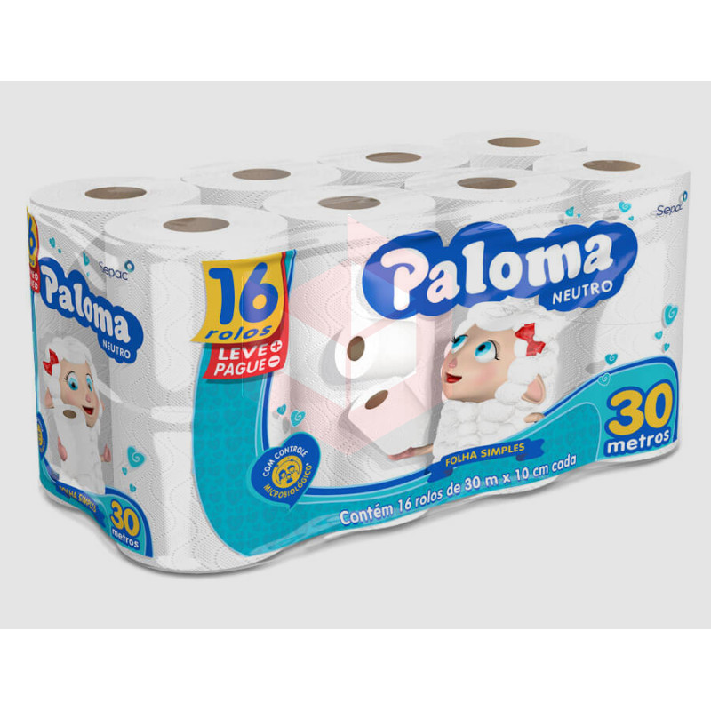 Papel Higiênico Paloma 16 Rolos x 30m - Alta Qualidade