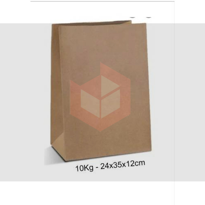 Saco delivery kraft 10kg 24x35x12cm c/50 Indupack