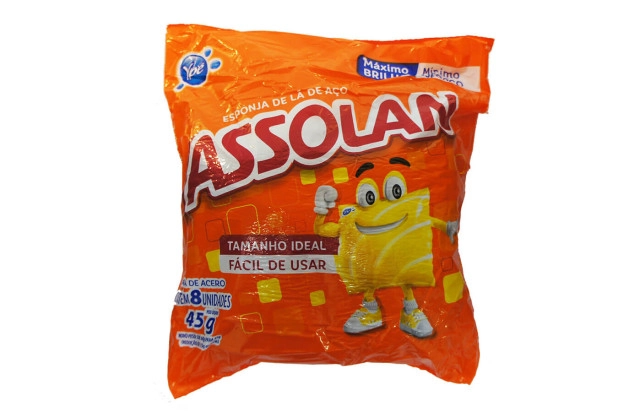 Lã de Aço Assolan com 8 Unidades - Ideal para Limpeza