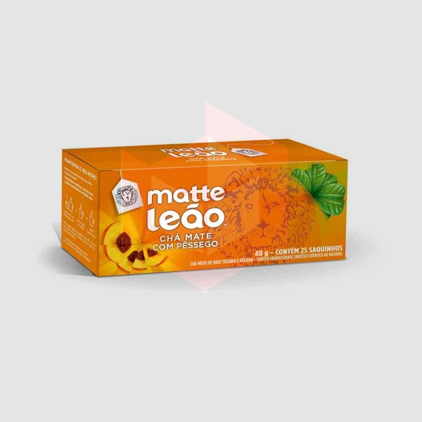 Chá Matte com Pêssego Leão 25x1.6g - Sabor e Qualidade