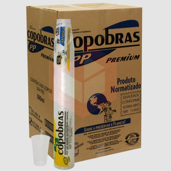 Copo Copobras PP Transp. 300ml 20x100un - Melhor Preço