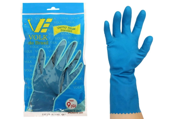 Luva Azul Grande Verniz Silver Volk - Proteção EPI