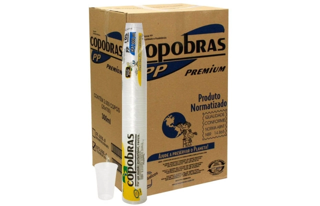 Copo Copobras PP Transp. 300ml 20x100un - Melhor Preço
