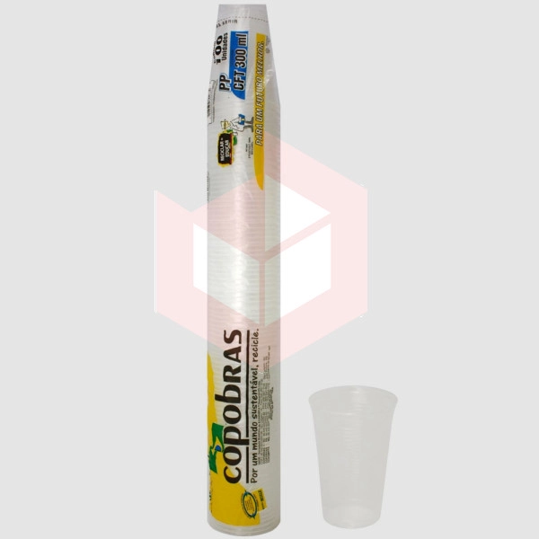 Copo Copobras Pp Transparente Cft300 300ml C 100un